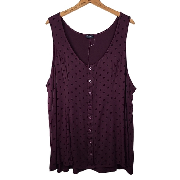 torrid | Tops | Nwot Torrid Fit Flare Stretch Challis Buttonfront Tank ...